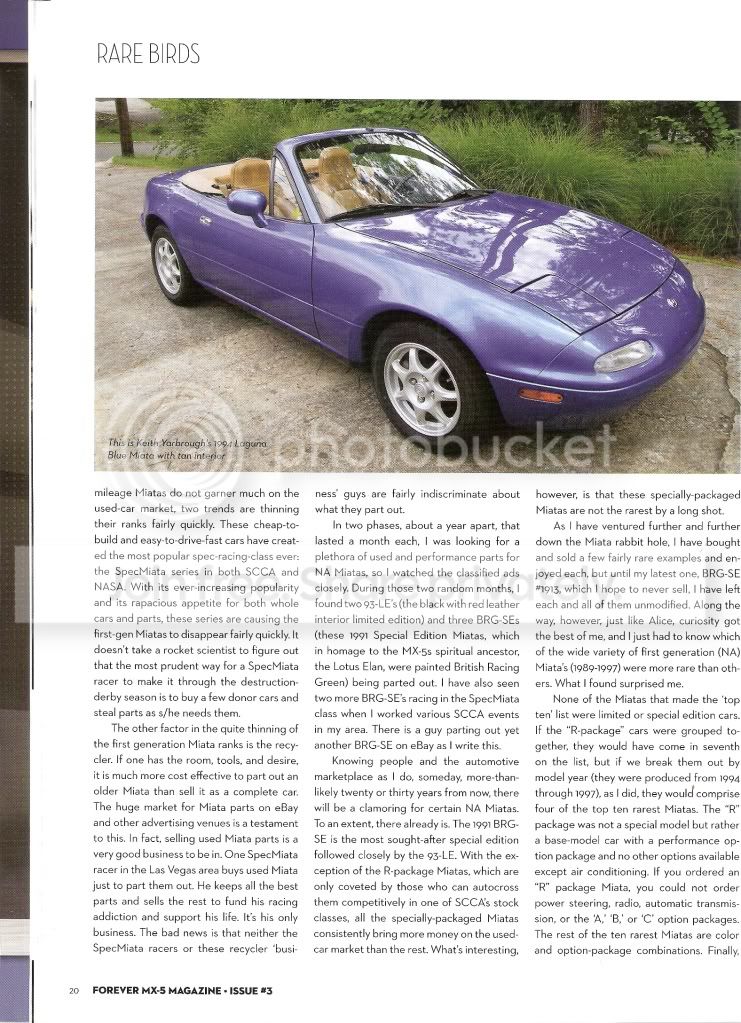 How rare is your car? Interesting article attached - MX-5 Miata Forum